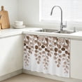 Brown Eucalyptus Leaves Small Cabinet Curtains 10"W x 11"L, Watercolor ...