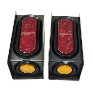 Libra 6" Oval Steel Trailer Tail Light Boxes /2" Round Side Light Mount ...