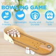 PLAYEE Mini Bowling Game Set, Wooden Tabletop Shooting Alley, Small ...