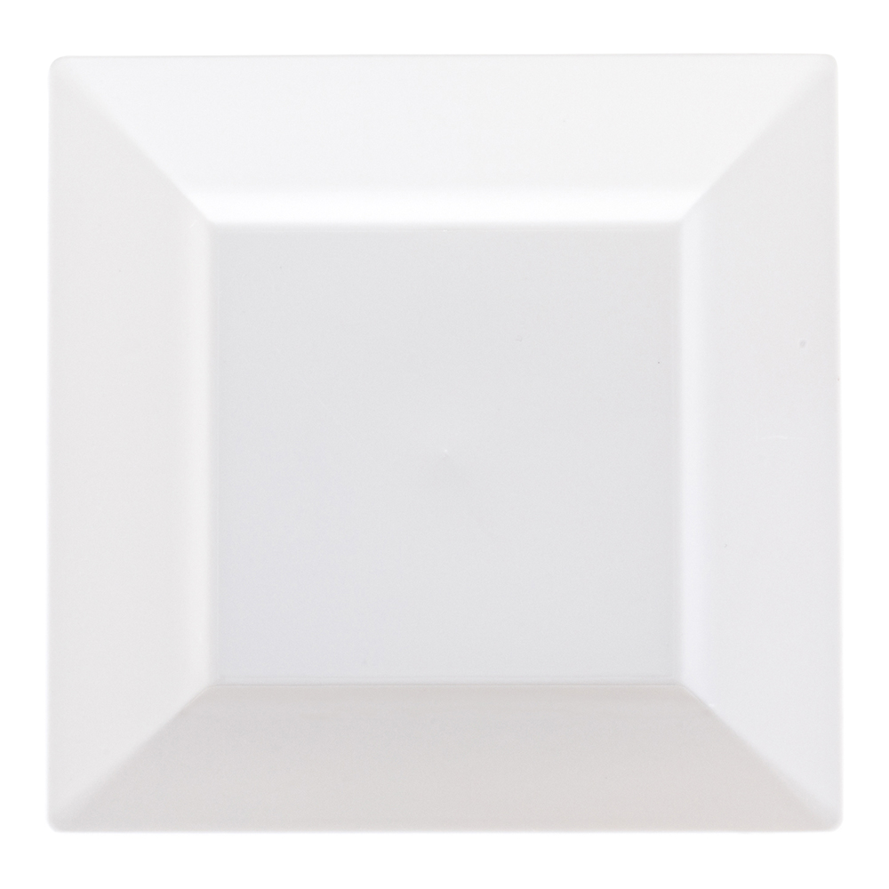 Square White Plastic Modern Plate - 9 1/2" x 9 1/2" x 1/2" - 100 count ...