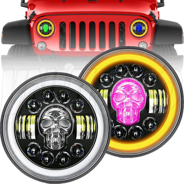 Ultra Brightness 7 Inch LED Headlight Round H6024 Halo Headlight 6500K ...