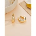 Big Golden Water Drop Hoop Earrings, Chunky U-Shaped Oval Teardrop ...