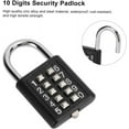 Waterproof 10 Digit Push Button Combo Padlock - Heavy Duty Outdoor ...