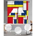 Abstract Geometric Kitchen Curtains Sets 36 Inch Length with Valance ...