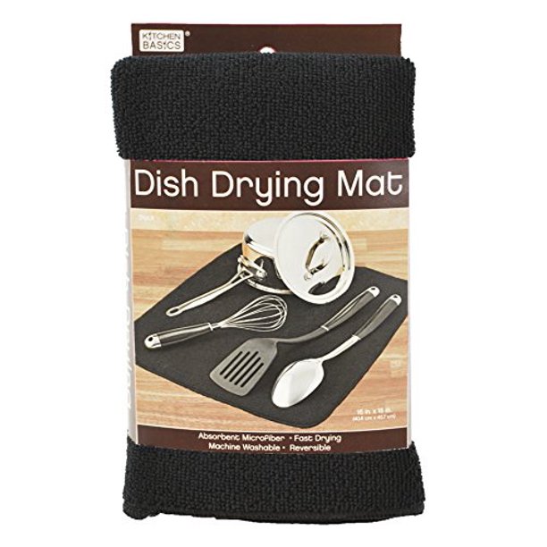 Kitchen Basics 429500 Microfiber Dish Drying Mat, Black - Walmart.ca