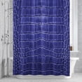 Abstract Leather Texture Shower Curtain, Luxury Blue Waterproof Fabric ...