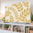TV Cover Indoor, Turmeric Yellow Leaves Stretch TV Dust Cover ...