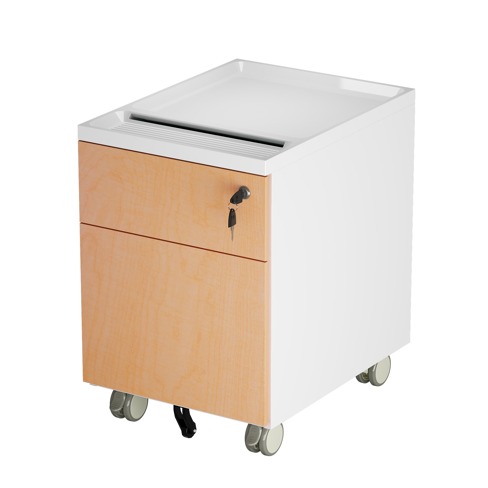 Cubespace 2 Drawer Mobile File Cabinet with Lock, Office Filing ...