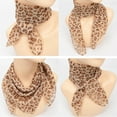 65cm Leopard Print Silk Scarf for Women Girls Short Necktie Scarf ...