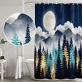 72x78 Inch Shower Curtain Mountains Forest Bathroom Decor, Waterproof ...