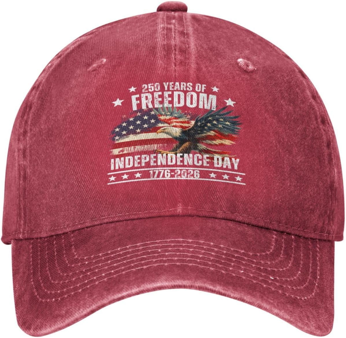 USA 1776 2026 hat 250 Years Freedom 4th of July Hats Denim Baseball Cap ...