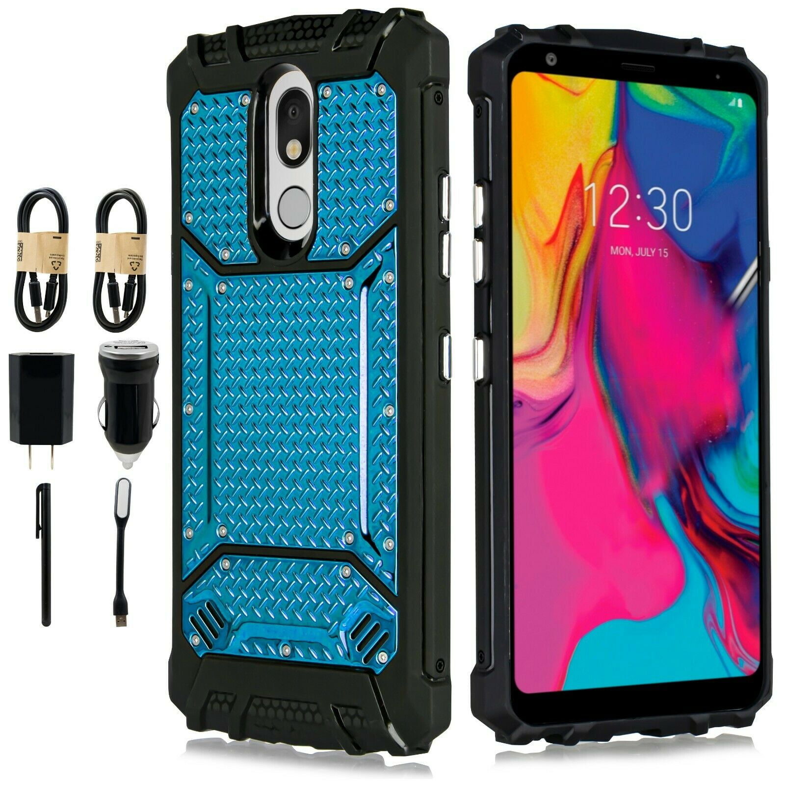 Value Pack + for LG Stylo 5 Metal Titanium Case Hybrid Phone Case ...