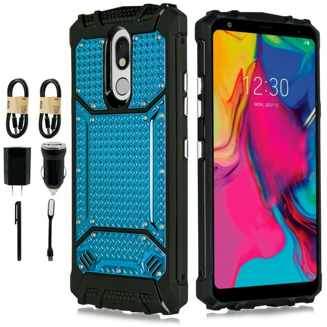 Value Pack + for LG Stylo 5 Metal Titanium Case Hybrid Phone Case ...