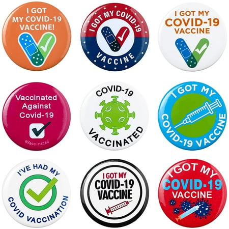 9 Pieces Im Vaccinated Pin for Women Men Girls, Covid 19 Vaccinated Pin ...