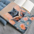 Affixzi Cat Reading Book Wall Art, Cute Gray Kitten Print, Animal ...