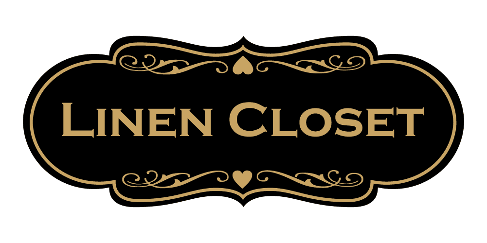 Designer Linen Closet Sign (Black Gold) - Medium - Walmart.com