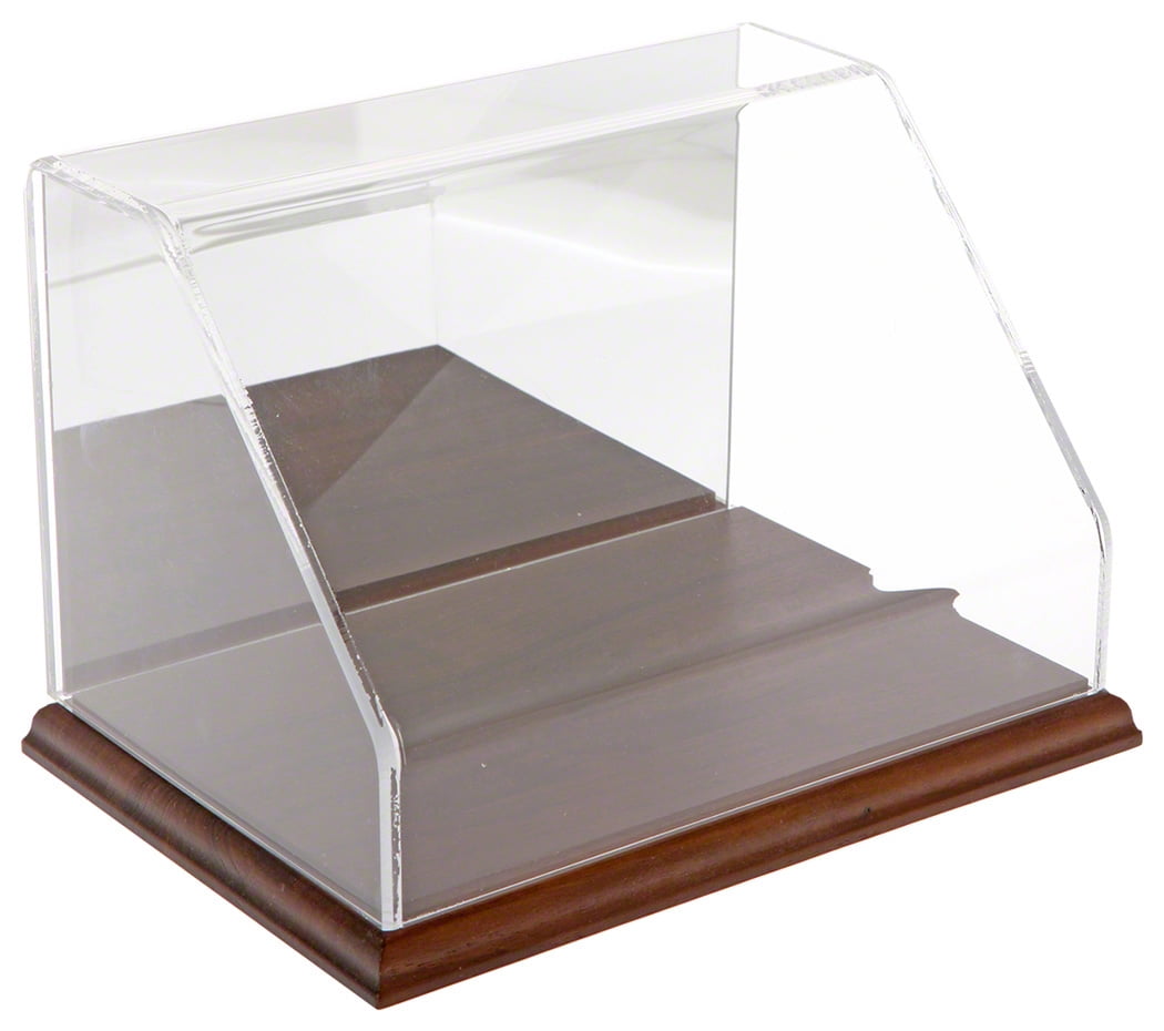 Plymor Clear Acrylic Slant Front Display Case with Hardwood Base ...