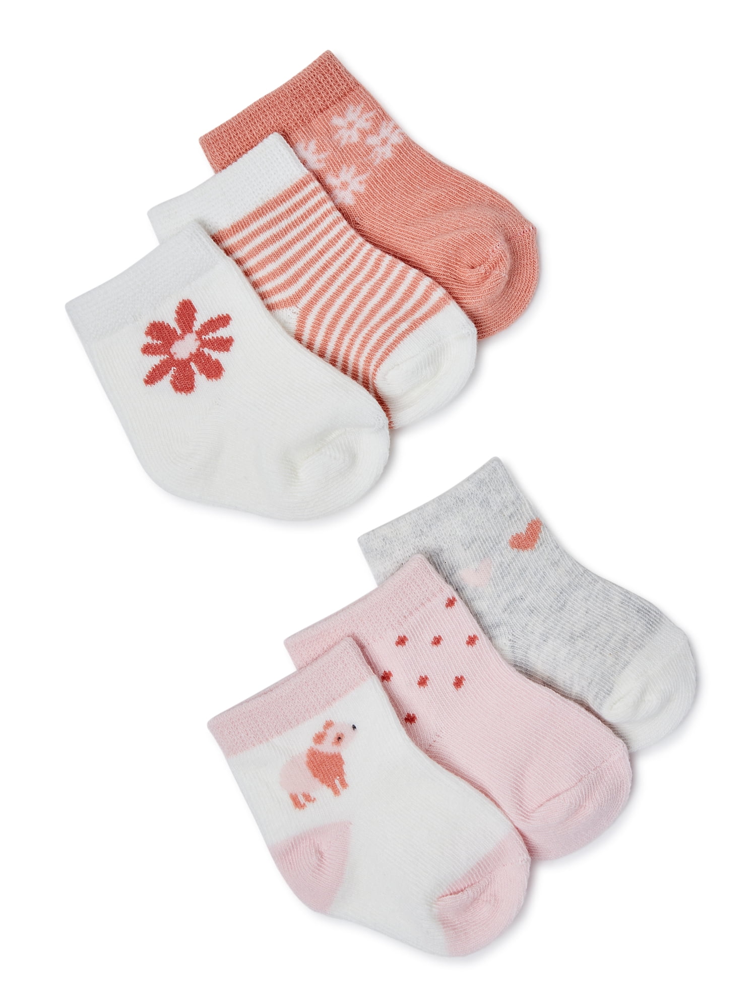Carter's Child of Mine Baby Girls' Flower Crew Socks, 6-Pack, Sizes 0M ...