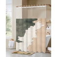 Abstract Watercolor Beach Waves Shower Curtain with See Through Top ...