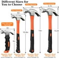 8/16/24oz Straight Rip Fiberglass General Purpose Claw Hammer, with ...