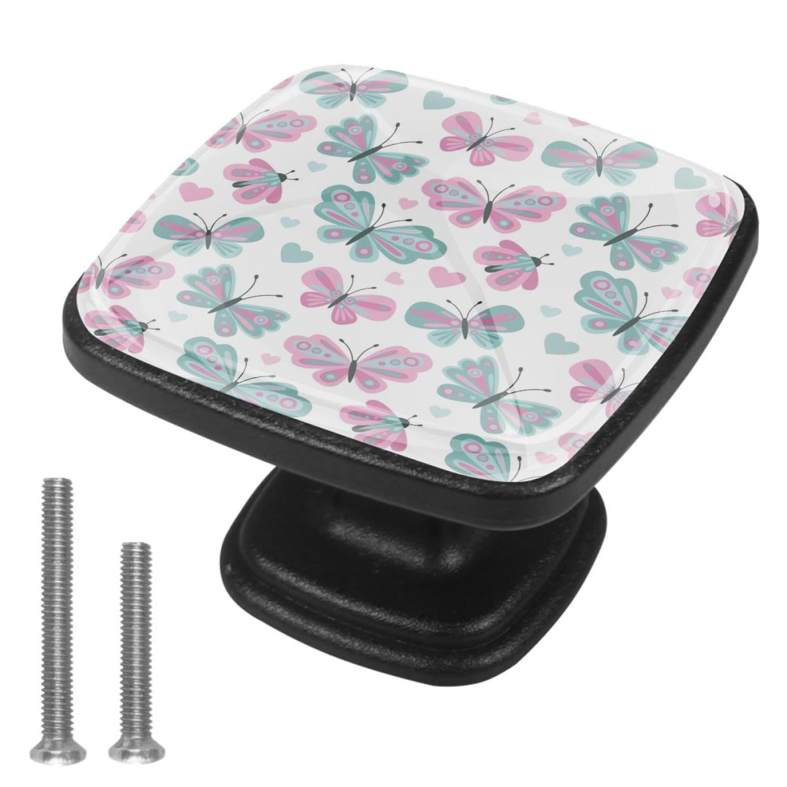 4 Pcs Cabinet Handle Drawer Pulls Flying Butterflies Knobs with Screws ...