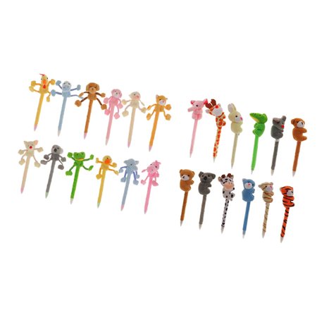 24x Plush Zoo Animal Pens Ballpoint Pens Kids School Supplies | Walmart ...