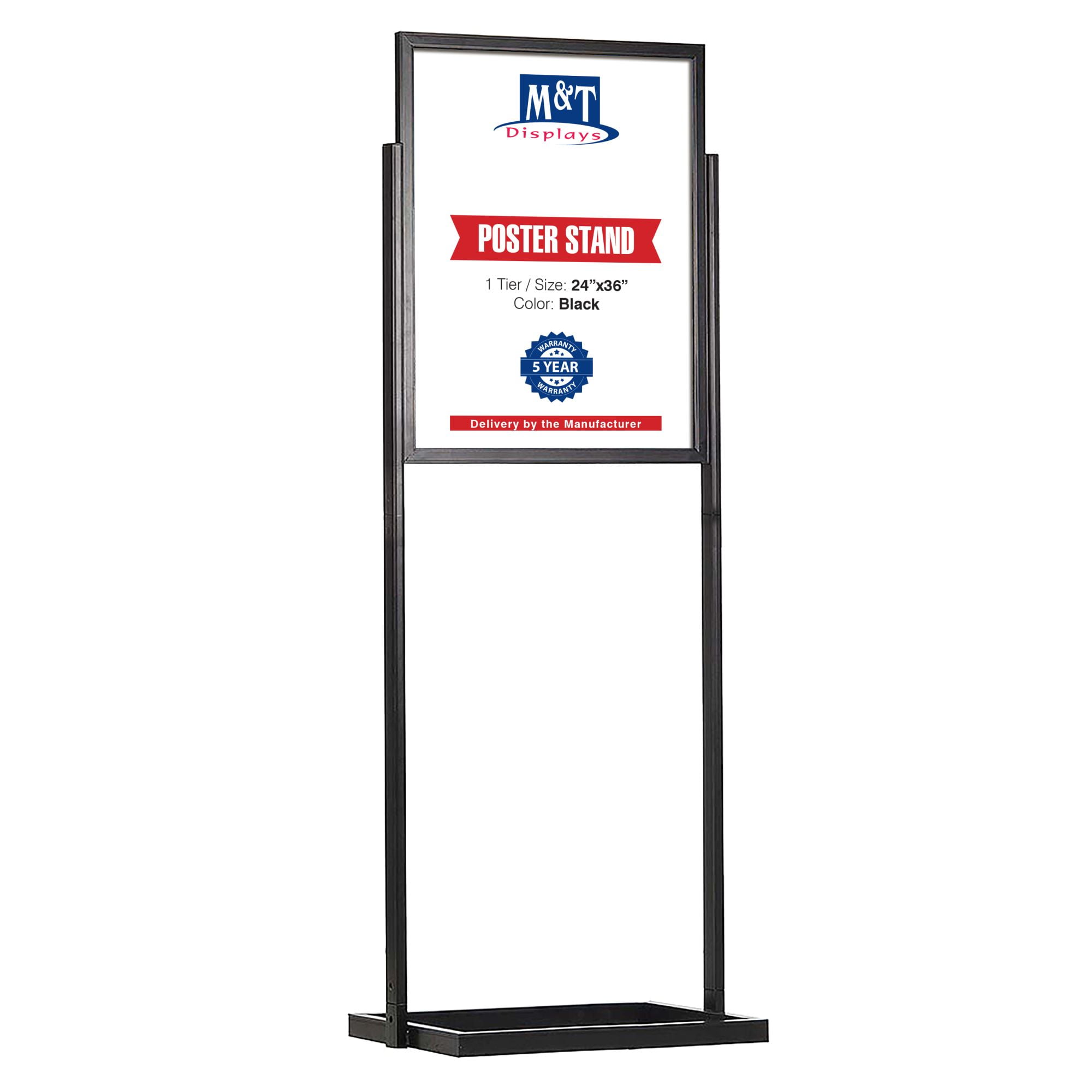 M&T Displays Metal Eco Info Board Black 24x36 Inches Slide-In Poster ...