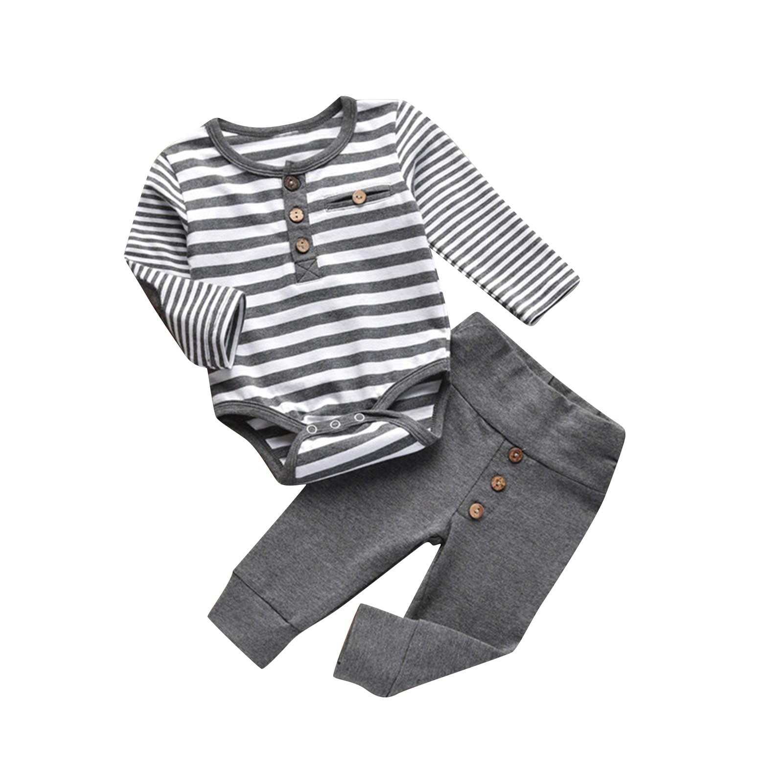 Click here for Yuyuzo Newborn Baby Girl Fall Clothes Striped Long... prices