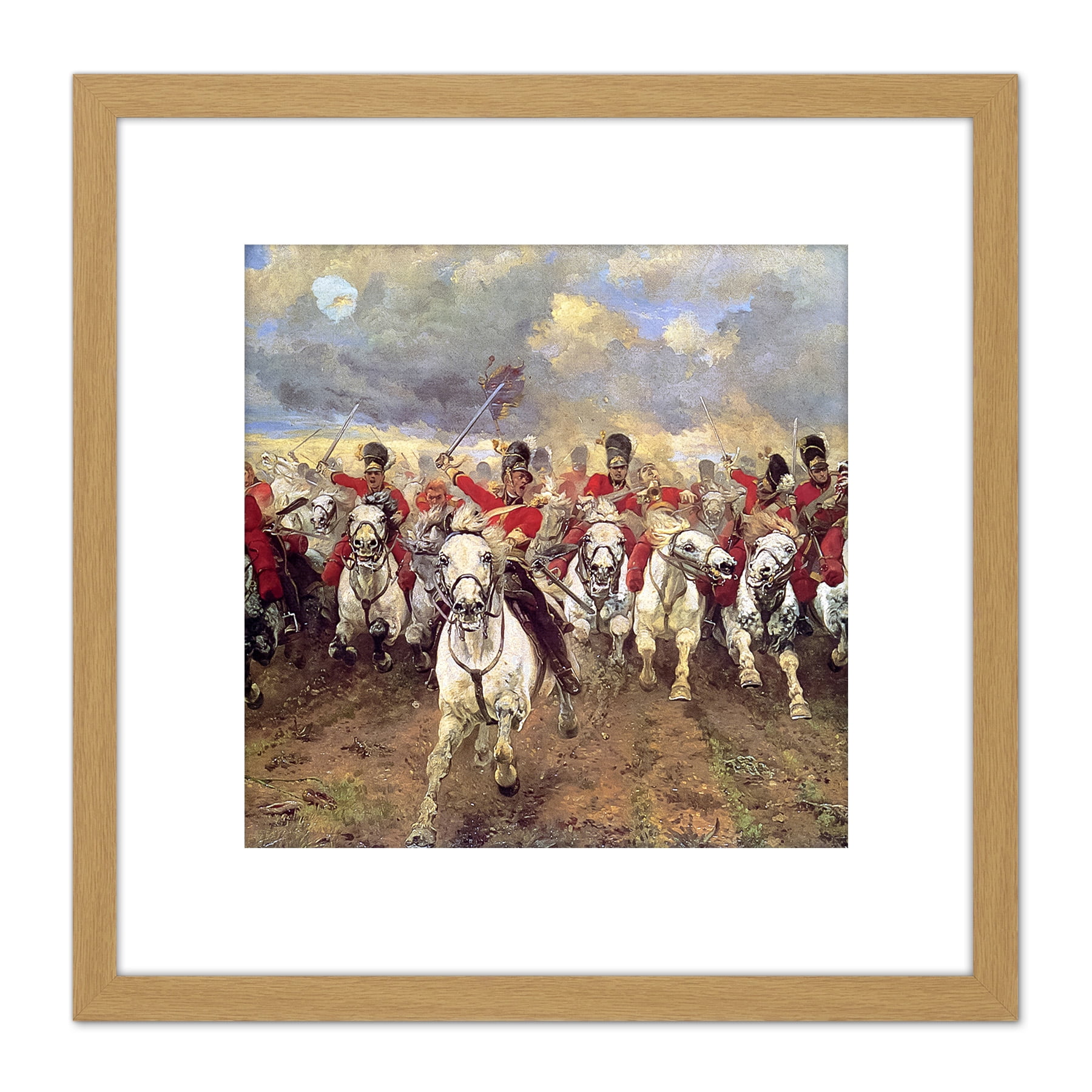 Thompson Scotland Forever Battle Waterloo Painting 8X8 Inch Square ...