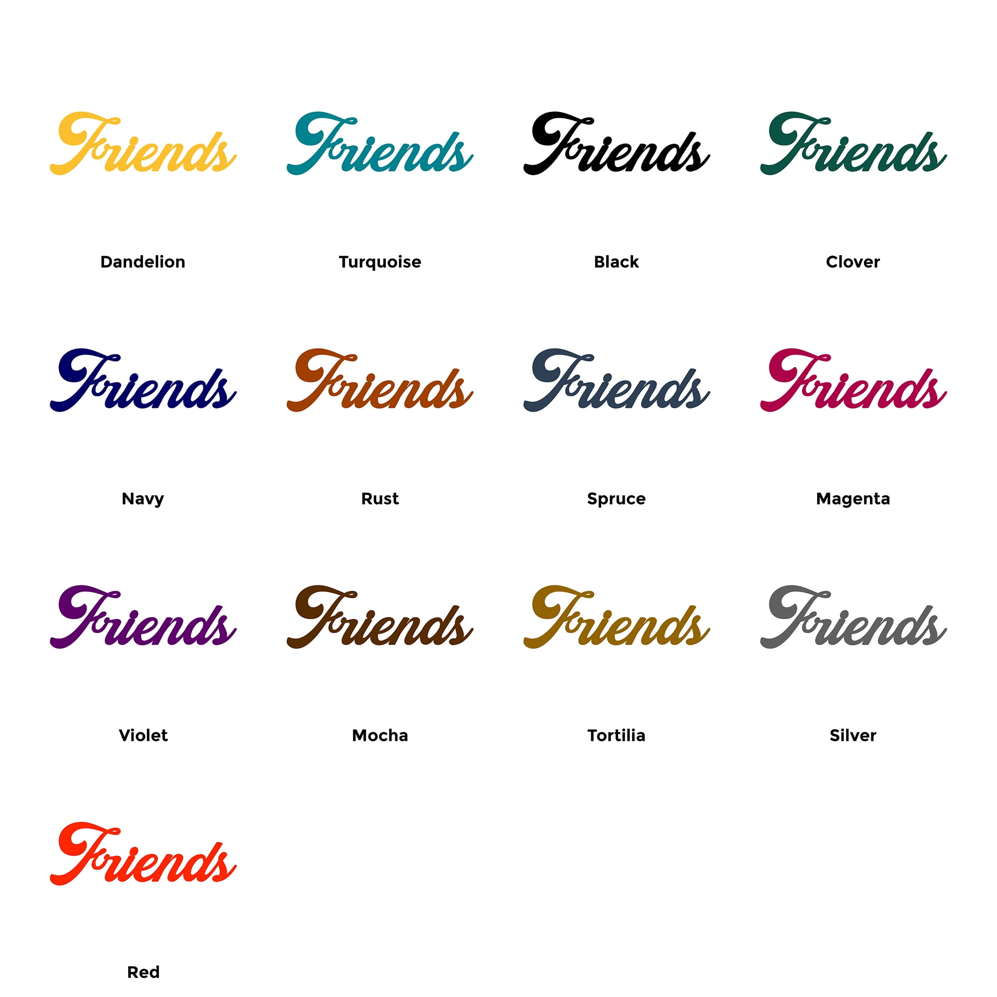 The Word Friends In Cursive