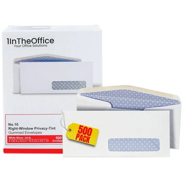 Office Impressions Security Tint Window Envelopes, #10, 4 1/8 x 9 1/2 ...