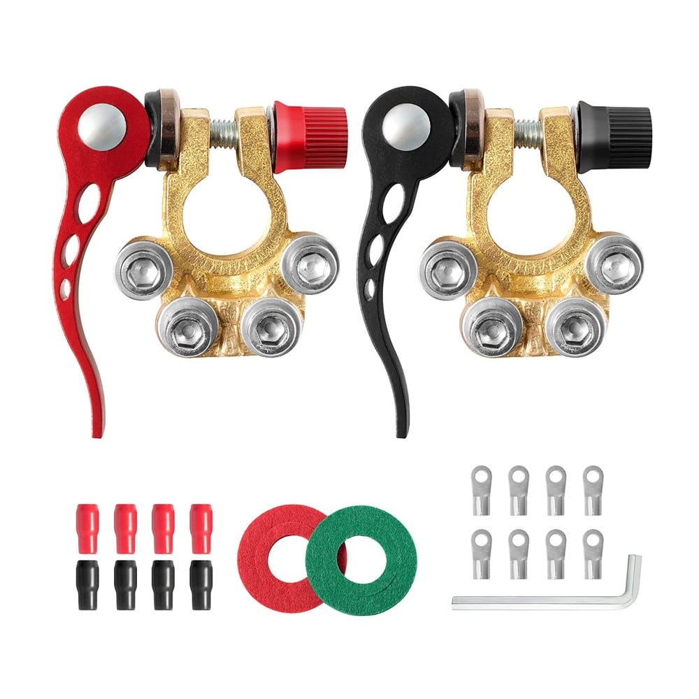 Battery Terminal Connectors Set A 4 Way Car Top Post Battery Terminals ...