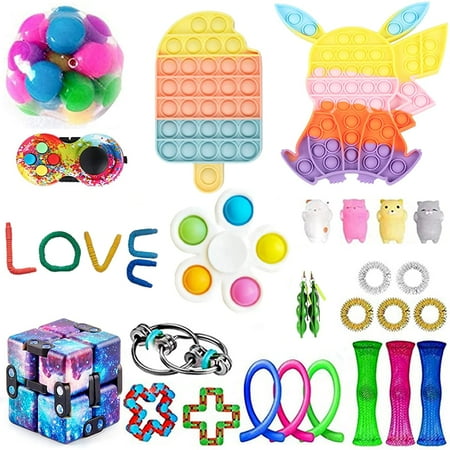 Sensory Fidget Toys Set, TIK Tok Cheap Cartoon Fidget Toys Pack, Anti ...
