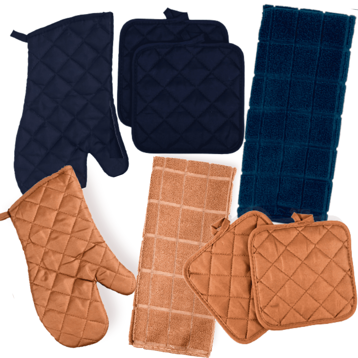 Kitchen Towels - Blue & Brown - Kitchen Towel Set - 2 Kitchen Towels, 4 ...