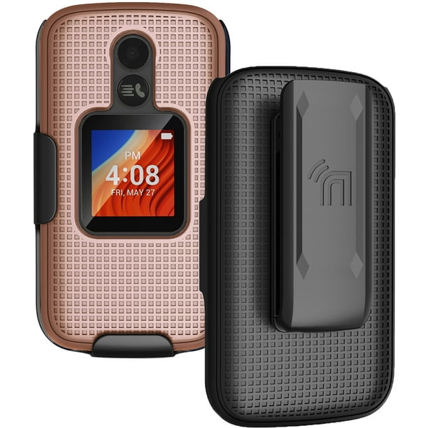 Case with Clip for Alcatel TCL Flip 2 Phone, Nakedcellphone [Grid ...