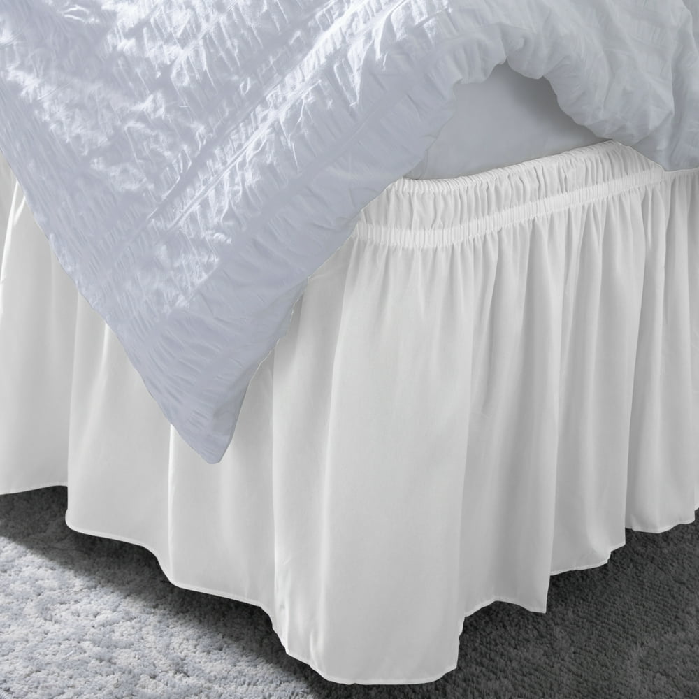 Home Details Wrap Around Bed Ruffle Twin/Full in White - Walmart.com ...