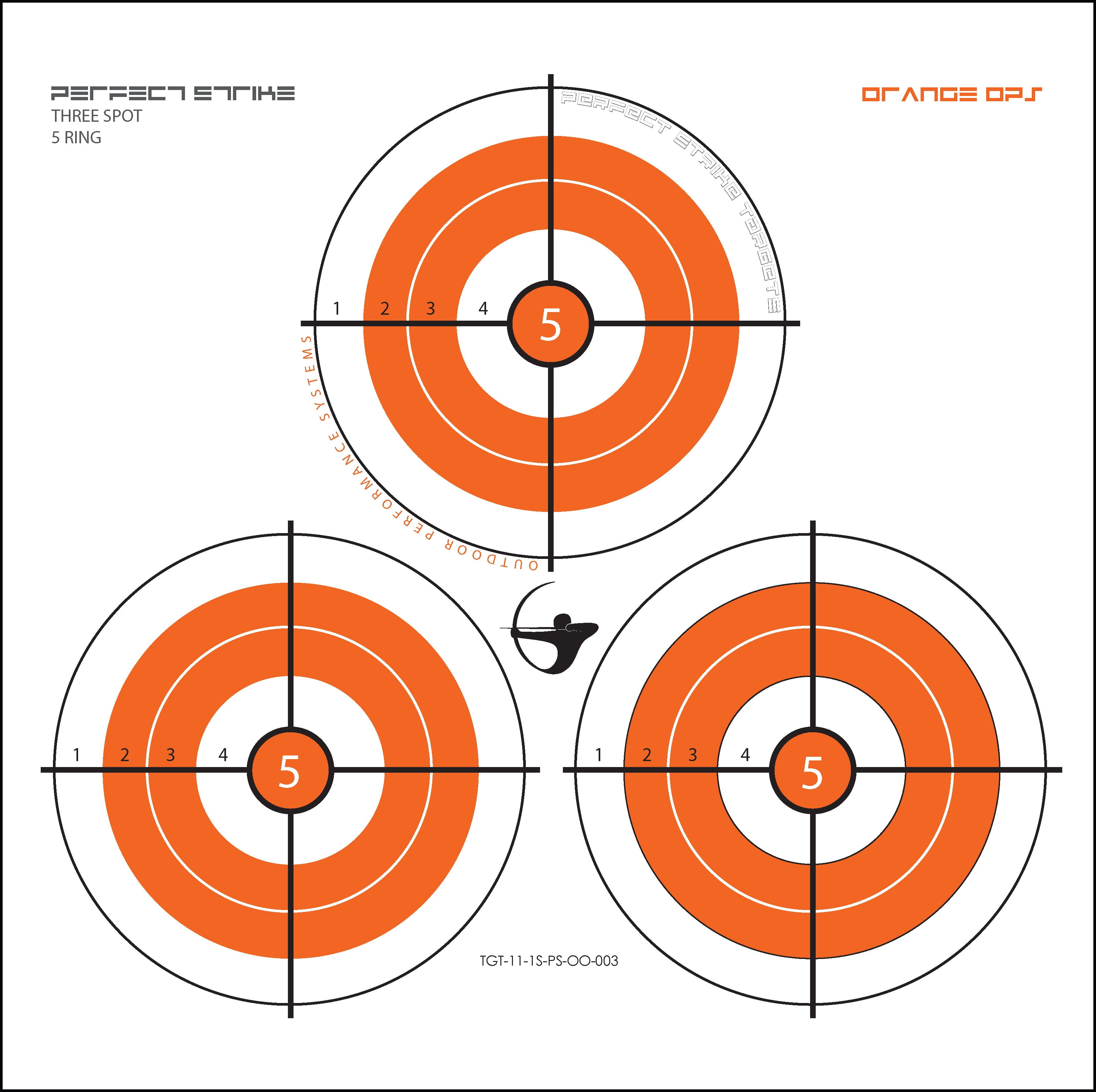 Perfect Strike ARCHERY Targets. ORANGE OPS No. 003. Three Spot Targets ...