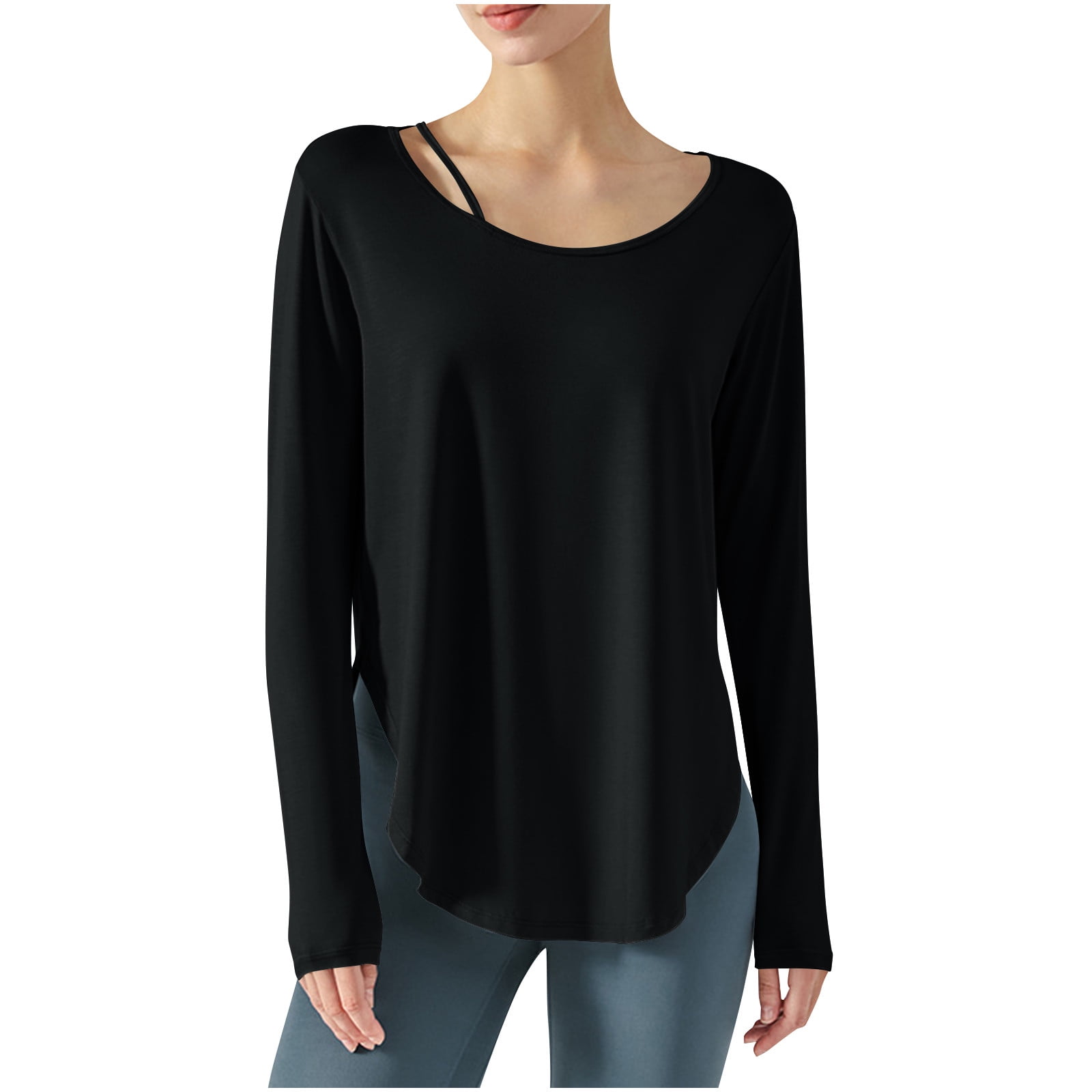 Click here for Aidice Athletic Shirts For Women Scoop Neck Long S... prices