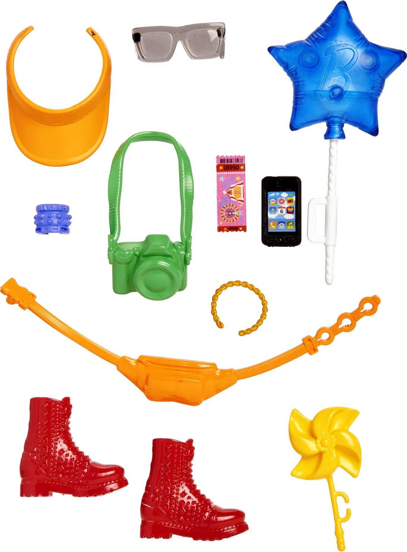 Barbie Accessories, Storytelling Pack for Barbie Dolls, Amusement Park ...