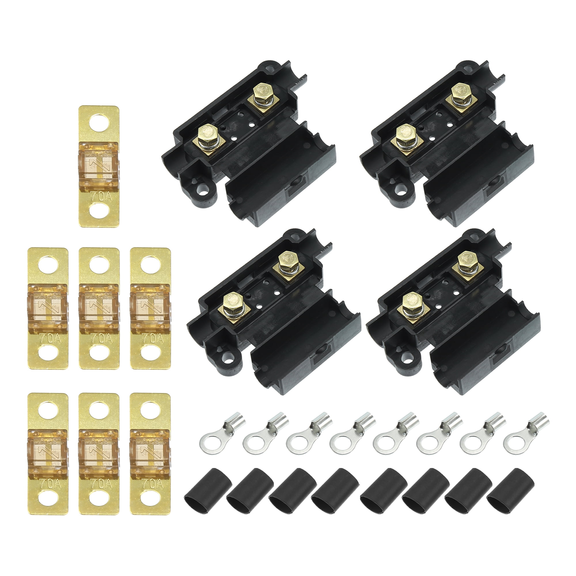 70A Fuse Kit 4 ANS Holders 7 x 70 AMP Fuses 8 x Heat Shrinks 8 x Cable ...