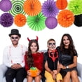 Black Purple Orange-Green Halloween Party-Decorations - 20pcs Paper ...