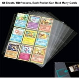 2700 Pockets Trading Card Sleeve Pages,150 Pack Double Side 9-Pocket ...