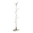 Chetwin White Wood 6 Hook Entryway Tree Coat & Hat Rack Organizer ...