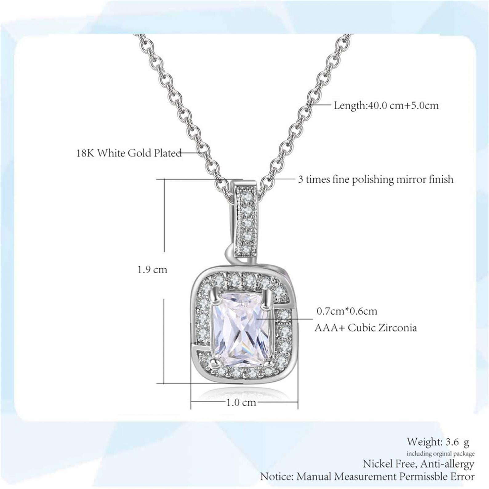 Single Square Diamond Necklace
