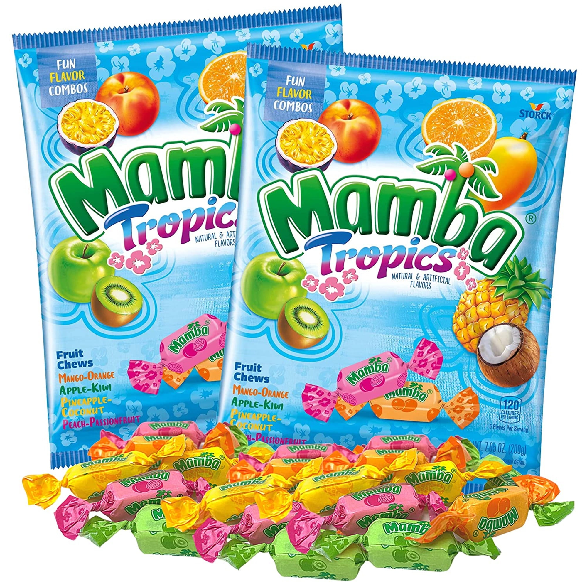 Mamba Fruity Chewy Tropics Candy, Individually Wrapped Candies, Mixed ...