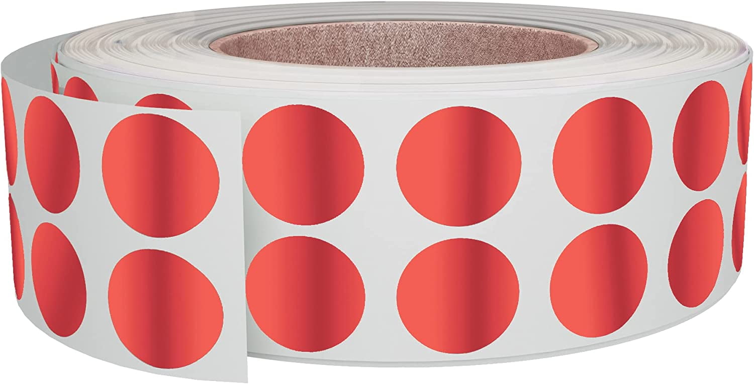 Round Stickers Roll (0.375 inch) 10mm Circle Labels in Metallic Red ...