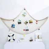 dwsnxt Mediterranean Style Cotton Fishing Net Decoration with Shells ...
