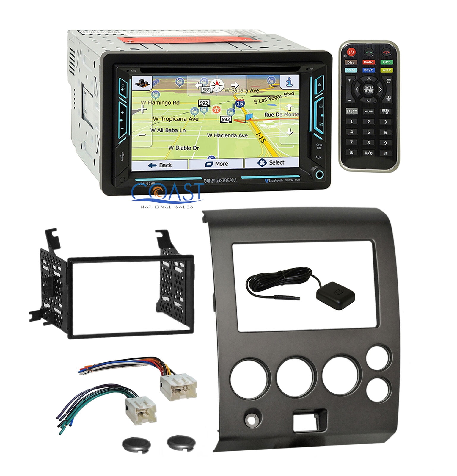 Soundstream dvd navi bluetooth stereo dash kit harness for nissan armada titan store