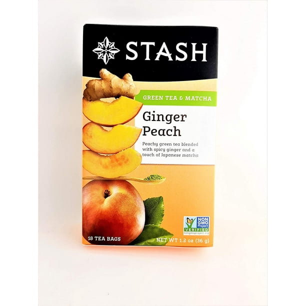 Stash Green Tea with Matcha Ginger Peach 18 Tea Bags Pack of 2 ...