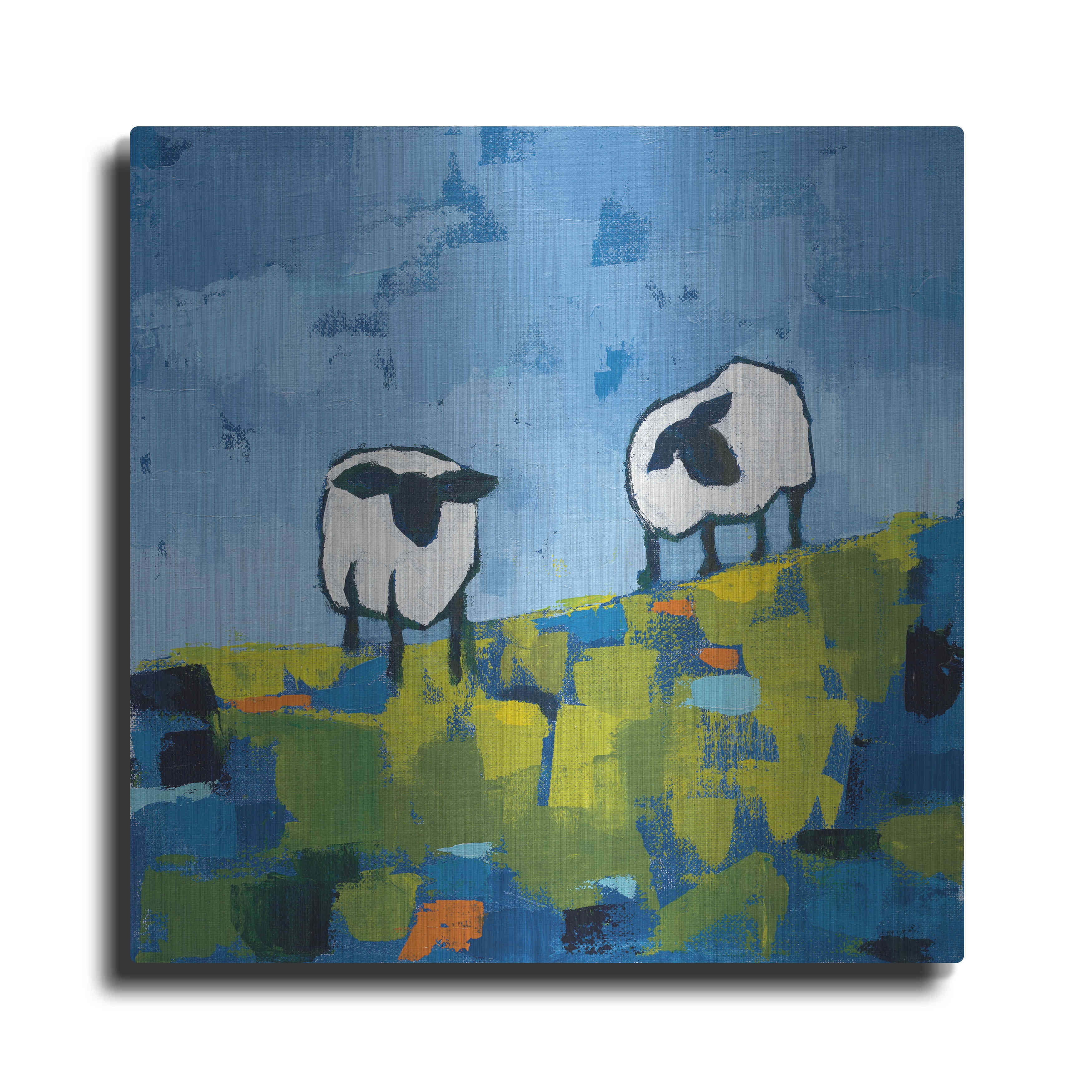 Luxe Metal Art 'Two Sheep' by Phyllis Adams, Metal Wall Art, 24"x24 ...